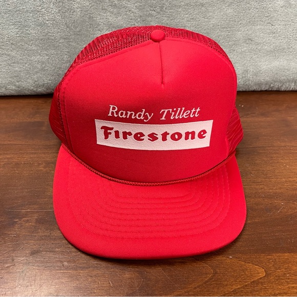 OTTO | Accessories | Vintage Firestone Mesh Trucker Hat Cap Red ...